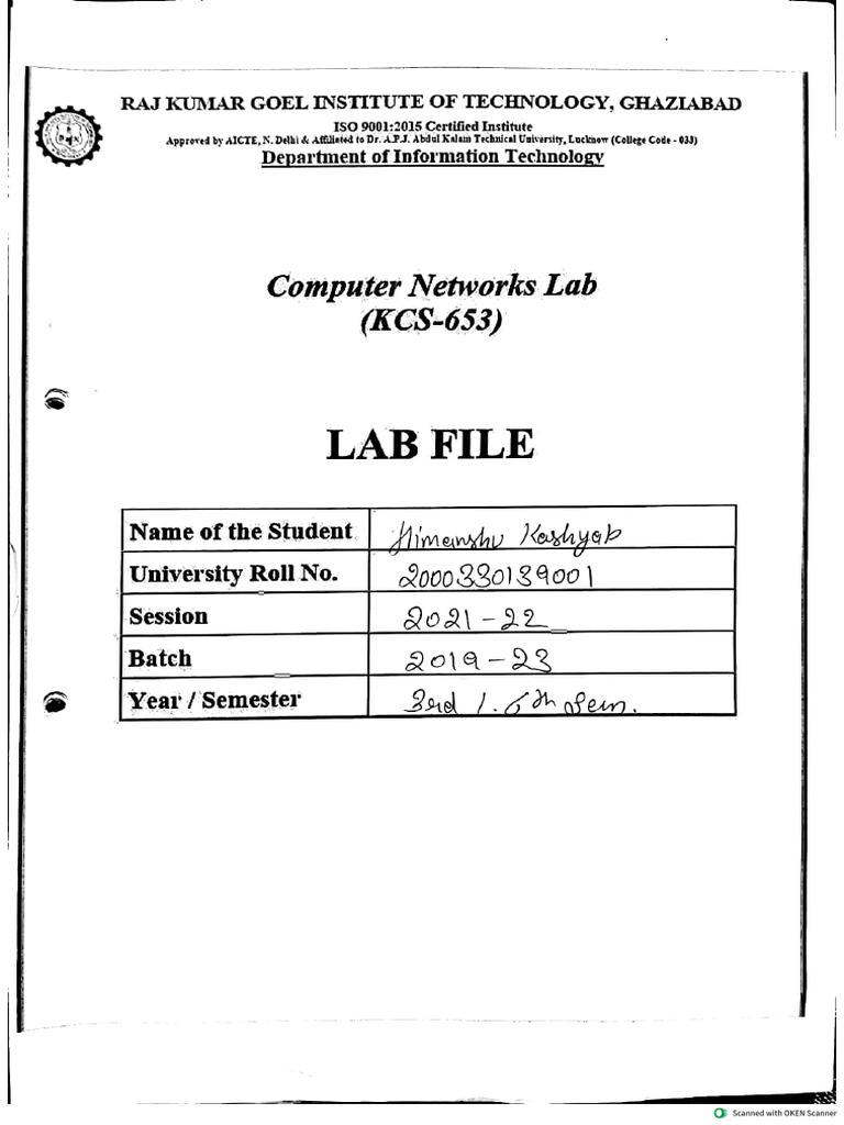 CN Lab File-1 | PDF