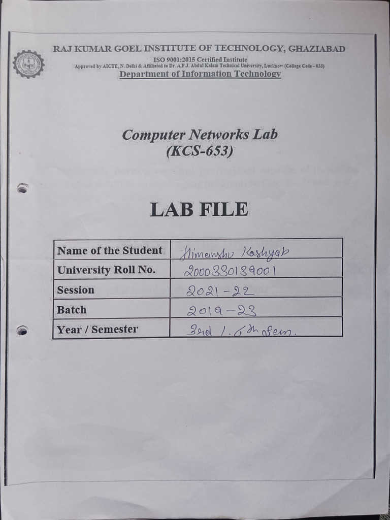 cn lab file | PDF