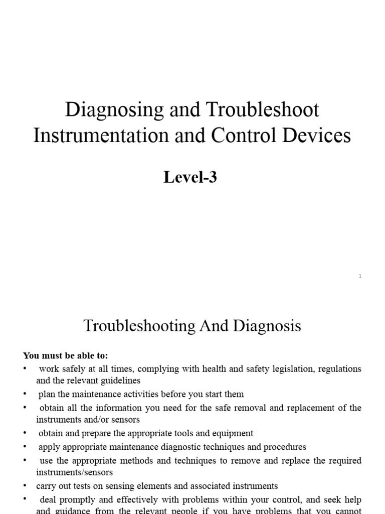 Diagnosing and Troubleshoot Instrumentation and Control Devices | PDF ...