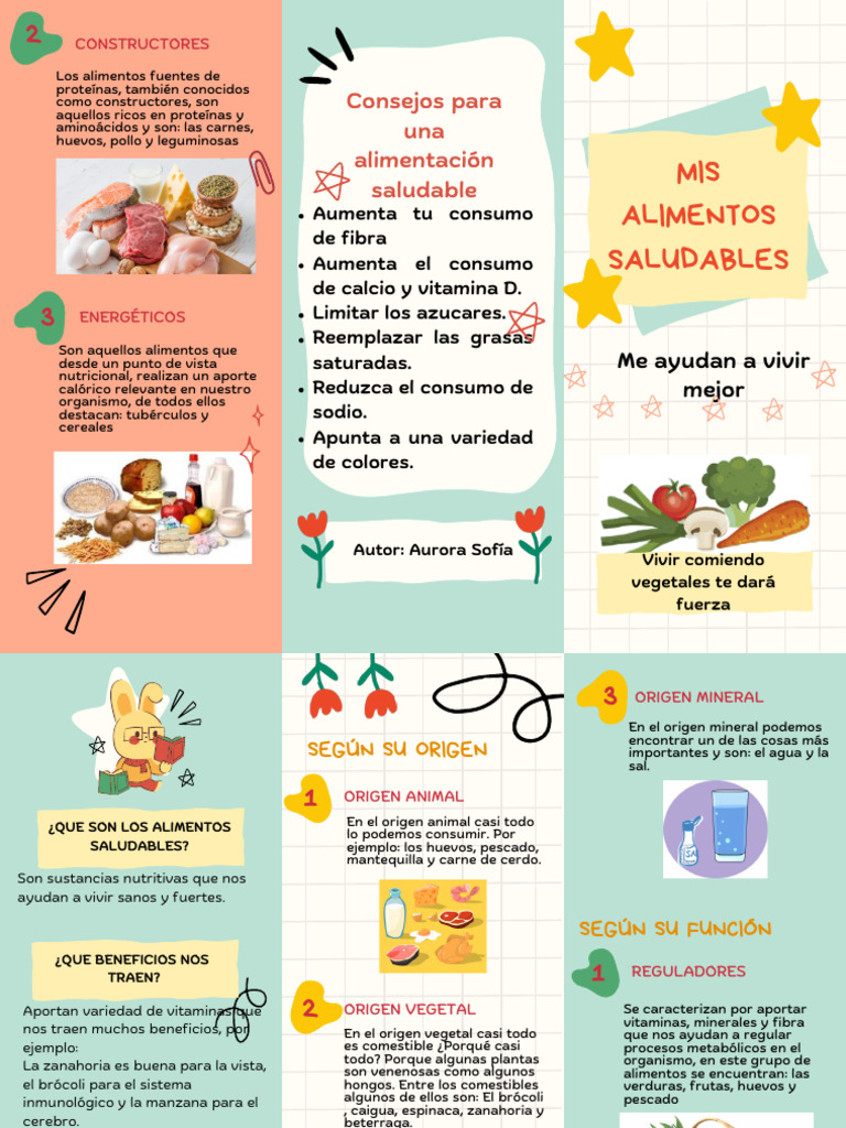 Triptico Alimentos Saludables | PDF | Alimentos | Nutrición