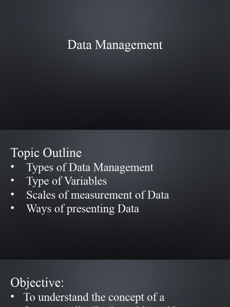 Data Management | PDF | Statistics | Level Of Measurement