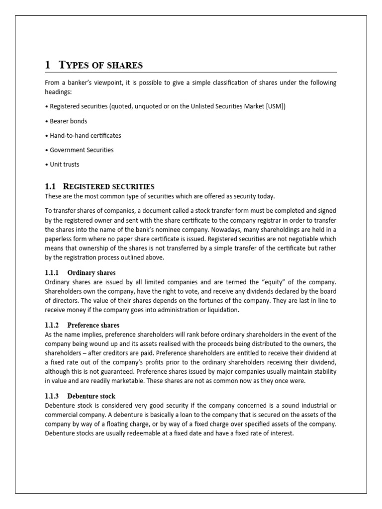 Types of Shares and Life Policies Explained | PDF | Securities (Finance ...