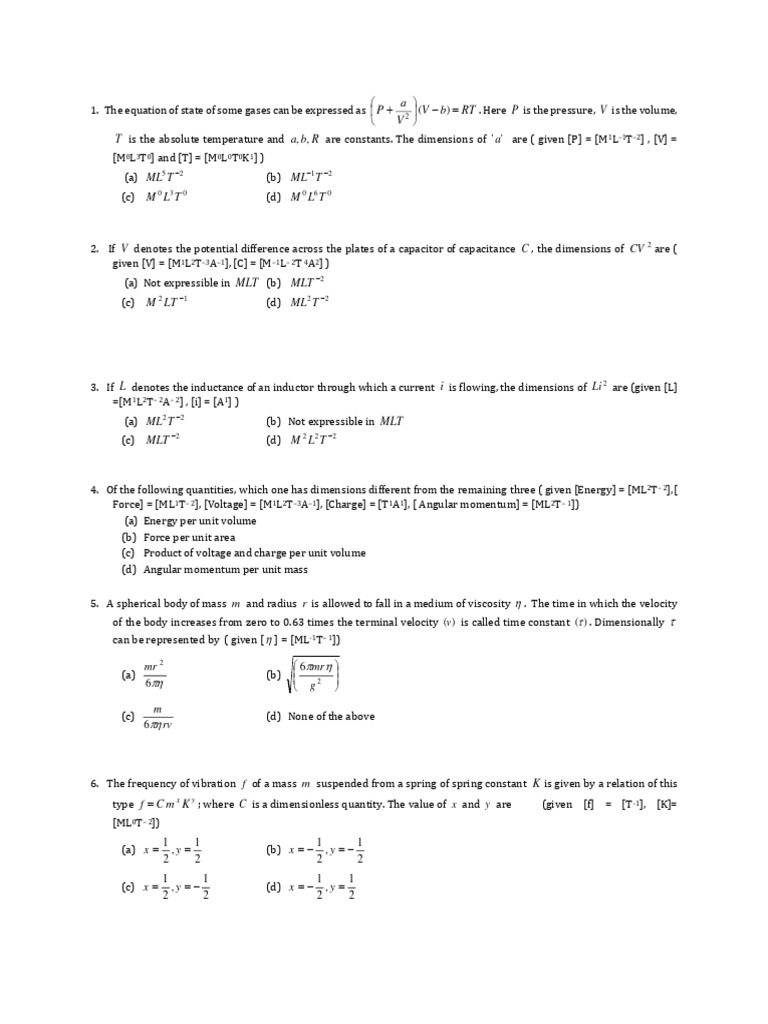 Units N Dimensions Level 3 | PDF | Force | Viscosity