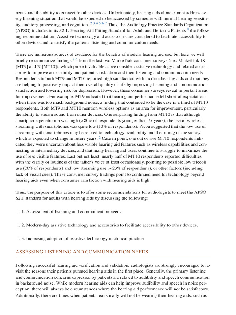 Enhancing Hearing Aid Use with Assistive Tech | PDF | Hearing Aid ...