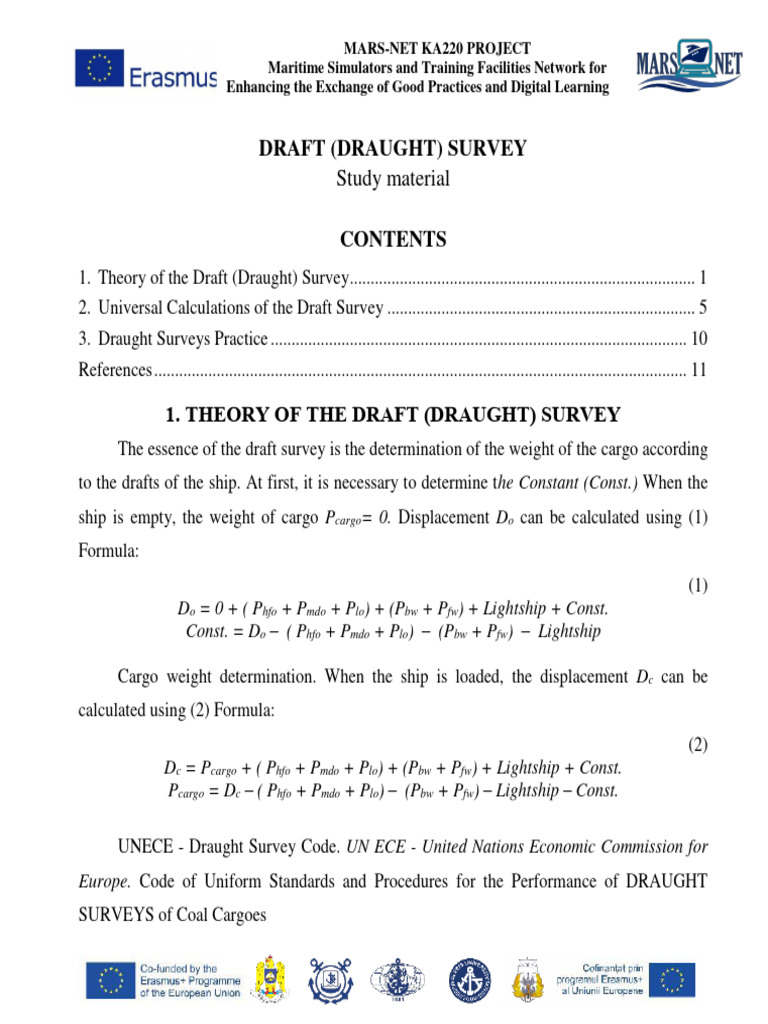 Draft Survey Operation TUTORIAL | PDF | Surveying | Calibration