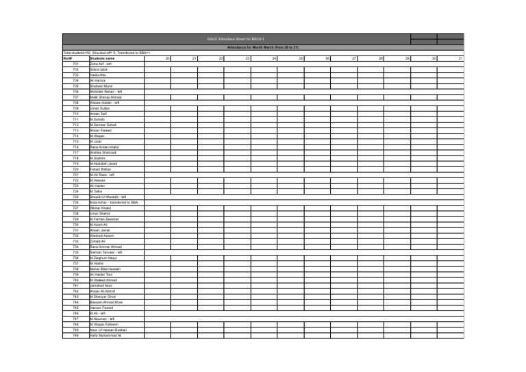 Attendance Sheet | PDF