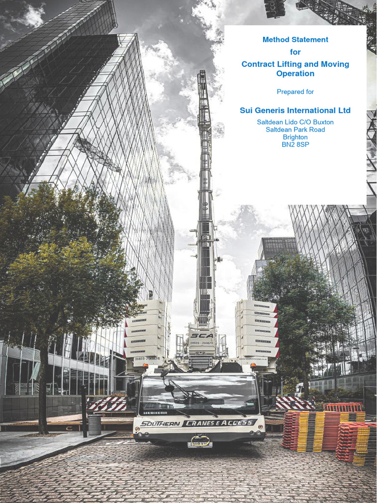 Sui Generis International MS - Lifting Plan | PDF | Crane (Machine) | Wound