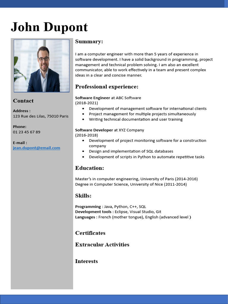 John Dupont: Software Engineer Profile | PDF | Computers | Technology ...
