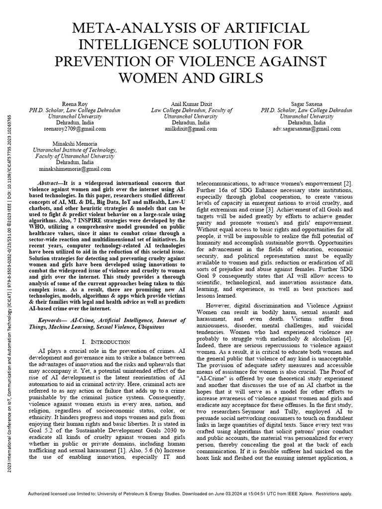 Meta-Analysis of Artificial Intelligence Solution For Prevention of ...