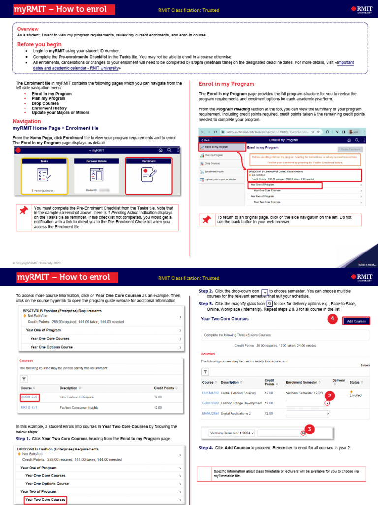 Myrmit Enrolment How To Enrol QRG | PDF | Icon (Computing) | World Wide Web