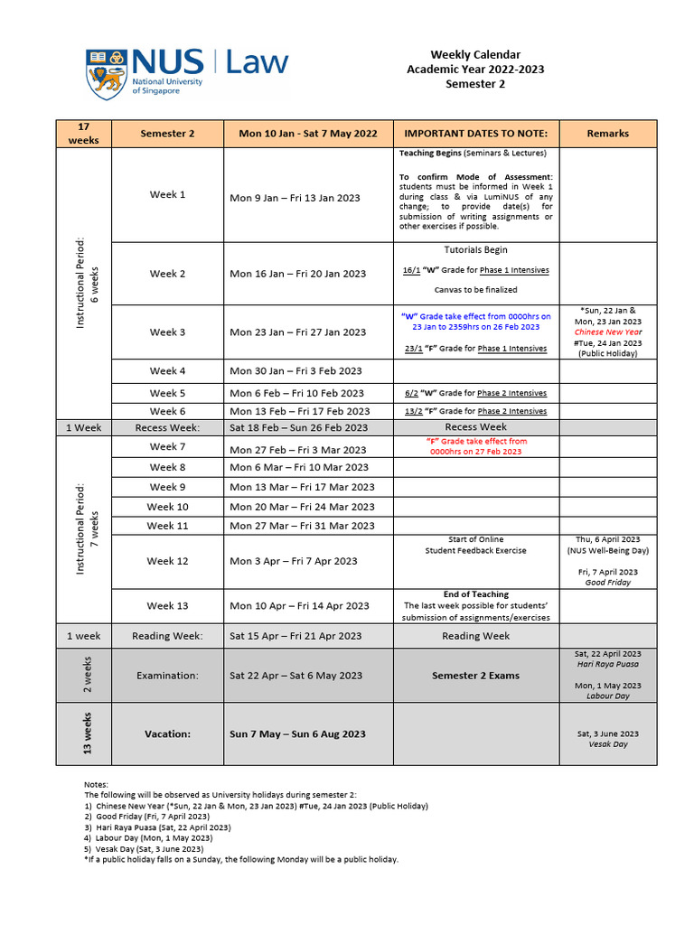 Semester 2 Academic Calendar 2023 | PDF | Academic Term | Festival
