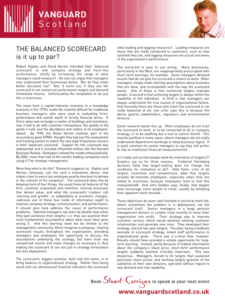 balanced scorecard | Download Free PDF | Employee Retention