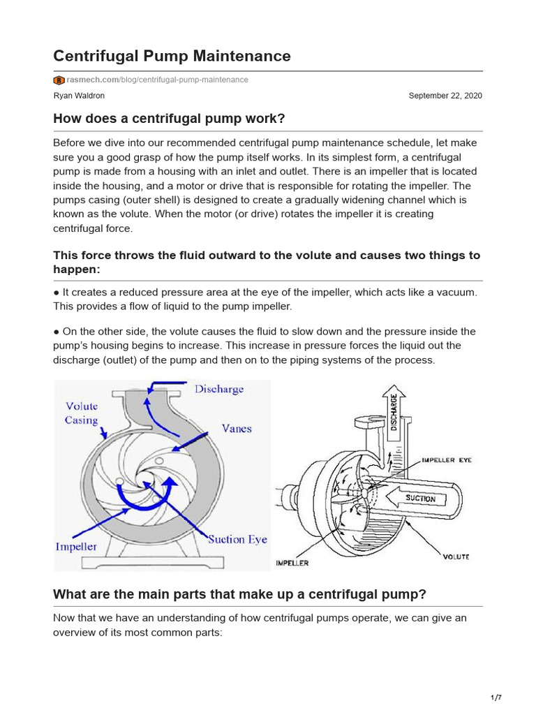 Centrifugal Pump Maintenance Guide | PDF | Bearing (Mechanical) | Pump
