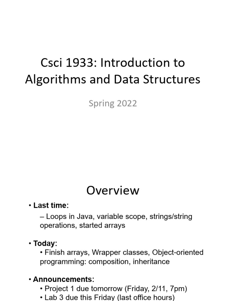 Csci 1933 Lecture4 Pdf Method Computer Programming Class