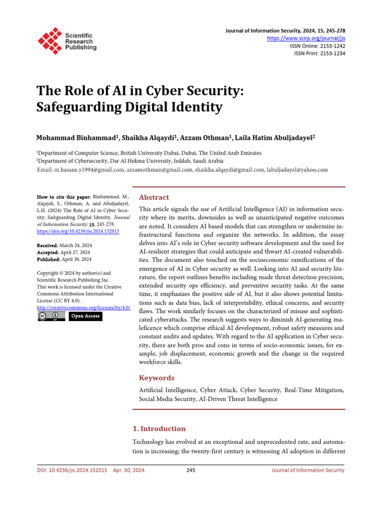 Role of AI in Cybersecurity | PDF | Security | Computer Security