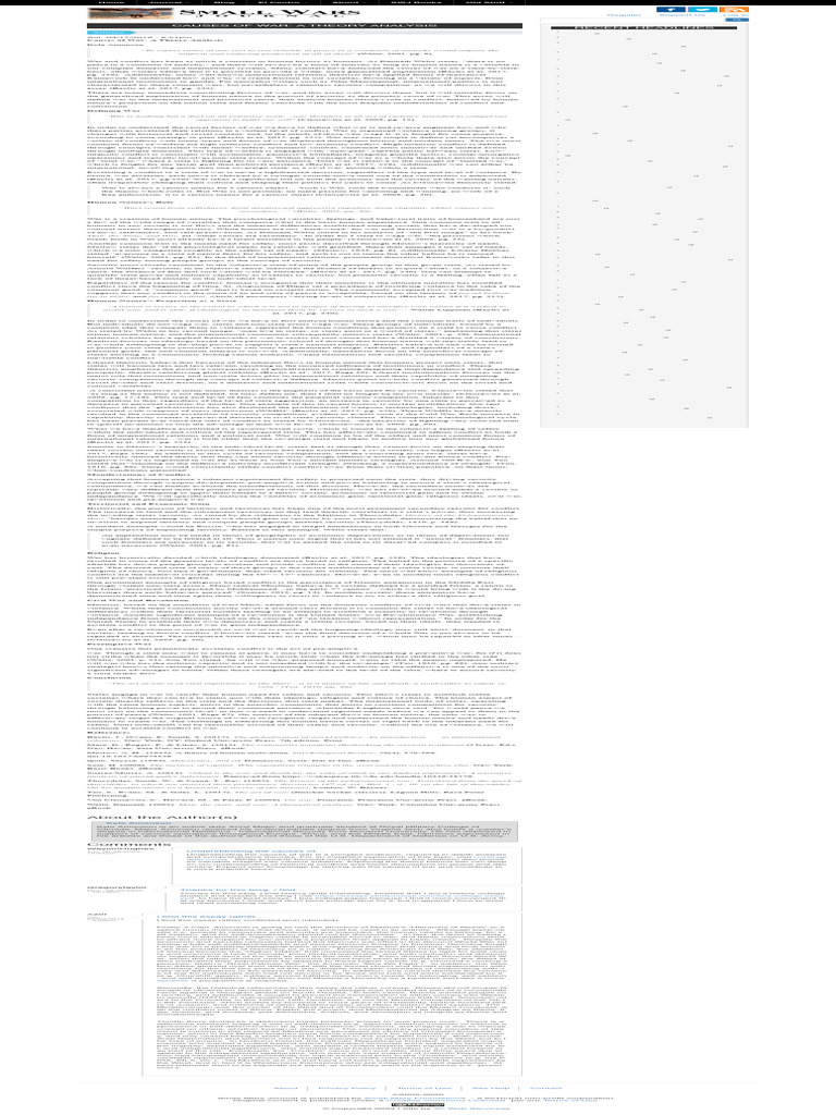 Causes of War A Theory Analysis Small Wars Journal | PDF | Military ...
