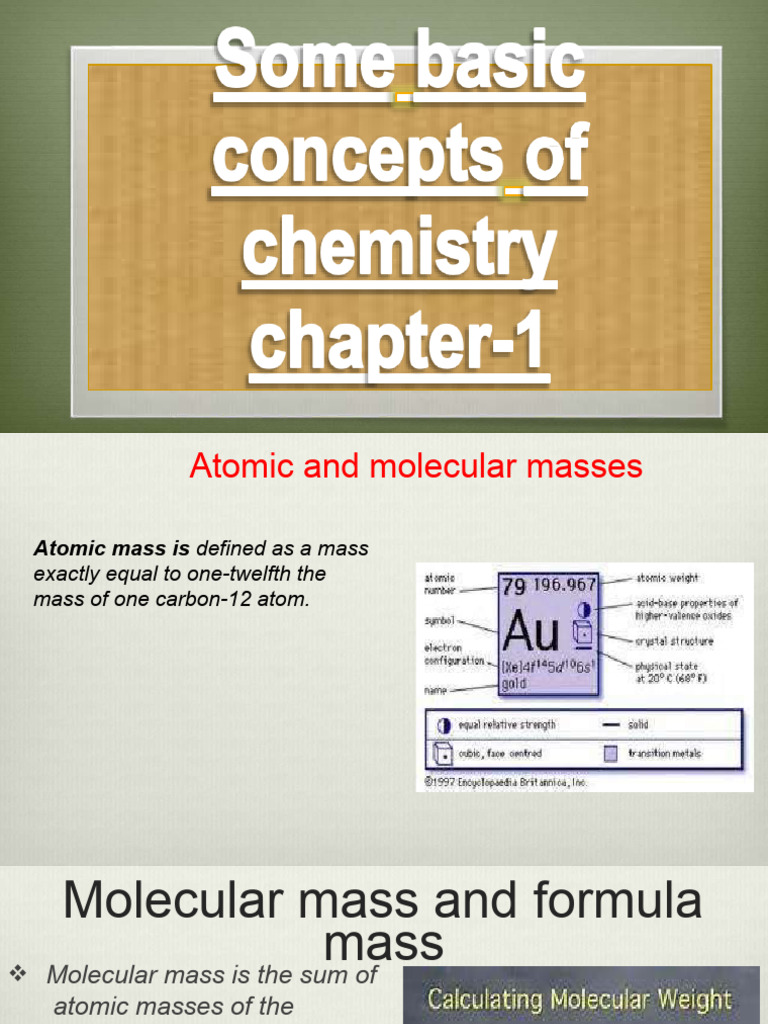 Chapter1-Some Basic Concepts of Chemistry-Modified | PDF | Mole (Unit ...