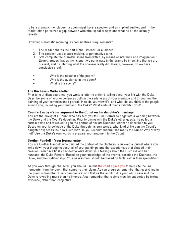 Dramatic Monologue | PDF | Poetry