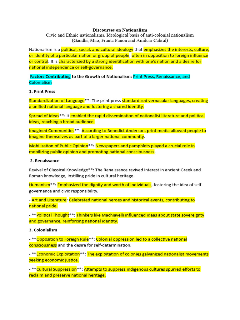 Civic vs. Ethnic Nationalism Explained | PDF | Nationalism | Mahatma Gandhi