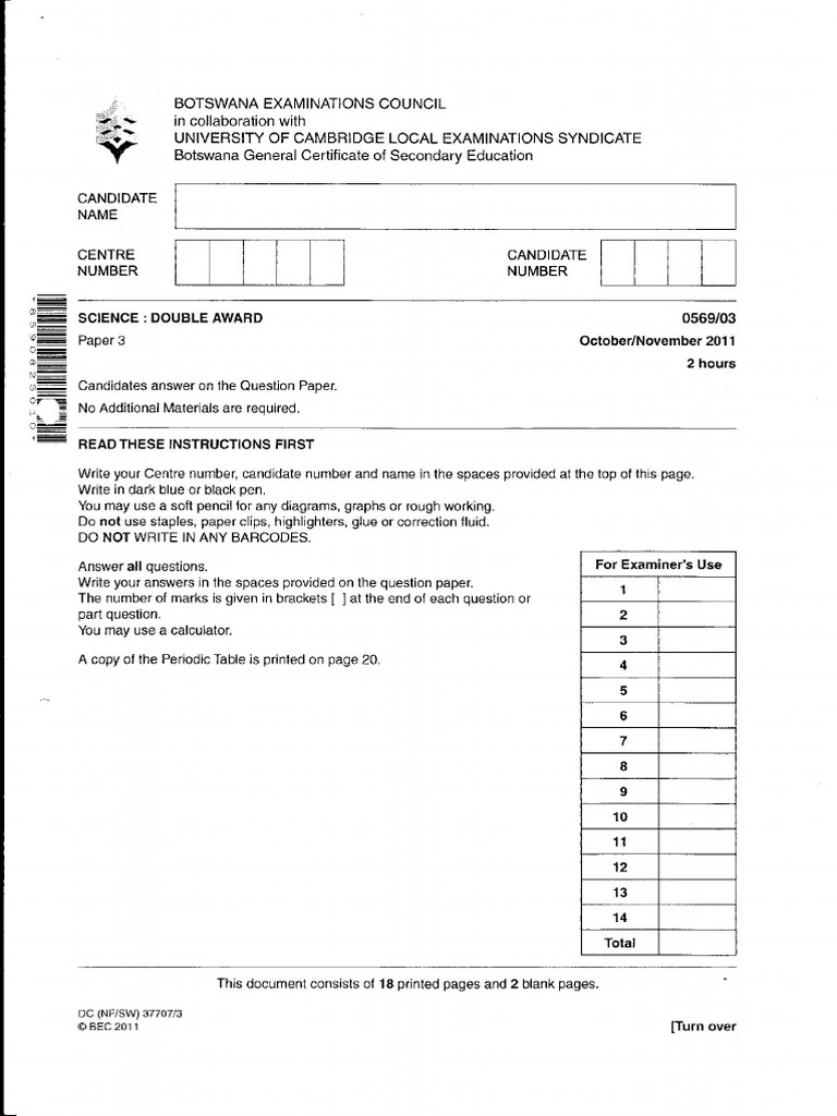 Bgcse Sda Paper 3 2011 | PDF | Technology & Engineering
