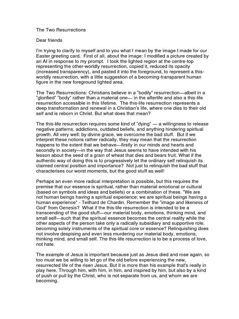 The Two Resurrections (TM) | PDF | Resurrection | Resurrection Of Jesus