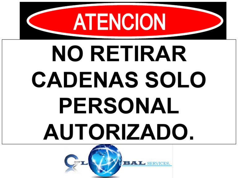 Diseño Señaletica No Retirar Cadena | PDF