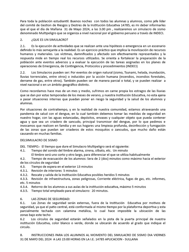 COMUNICADO para Toda La Población Estudiantil | PDF