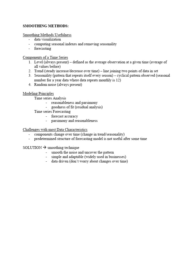 Market Forecasting M3 Notes Pdf Forecasting Seasonality