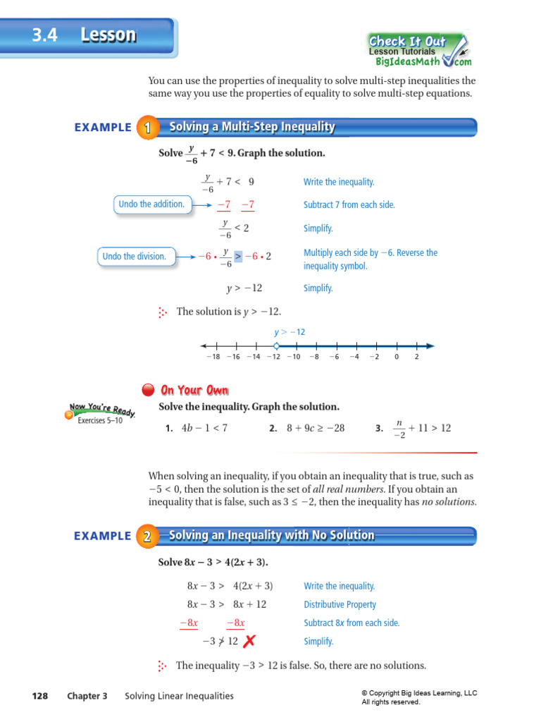 Thomas McDonald - 3.4 Math | PDF | Inequality (Mathematics) | Equations