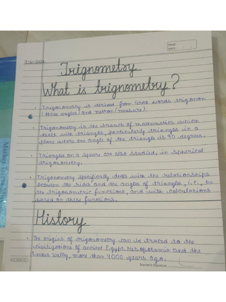 Maths Trigonometry Project | PDF