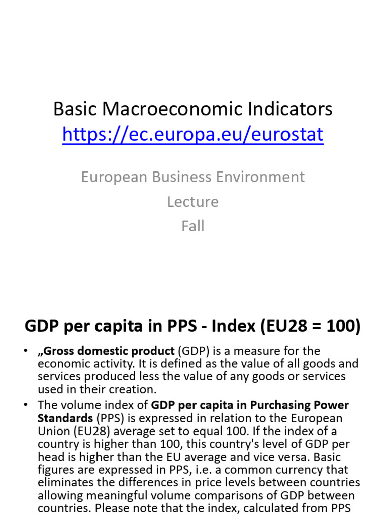 European Business Environment - 1 - Basic Macro Indicators | PDF | Gross Domestic Product ...
