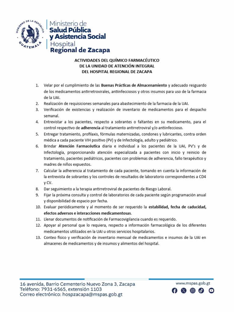 Funciones QF Uai 2024 | PDF | Farmacéutico | Farmacia