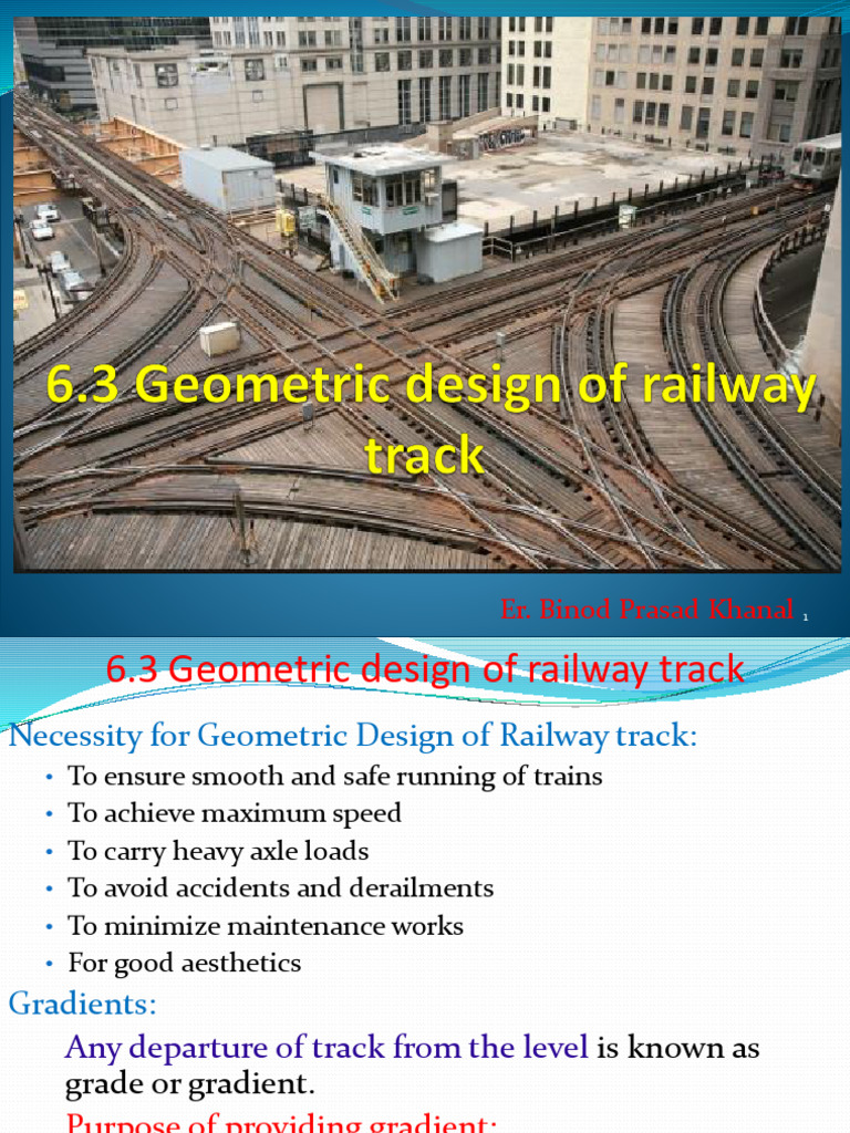 6.3 Geometric Design of Railway Track | PDF | Transport | Rail ...