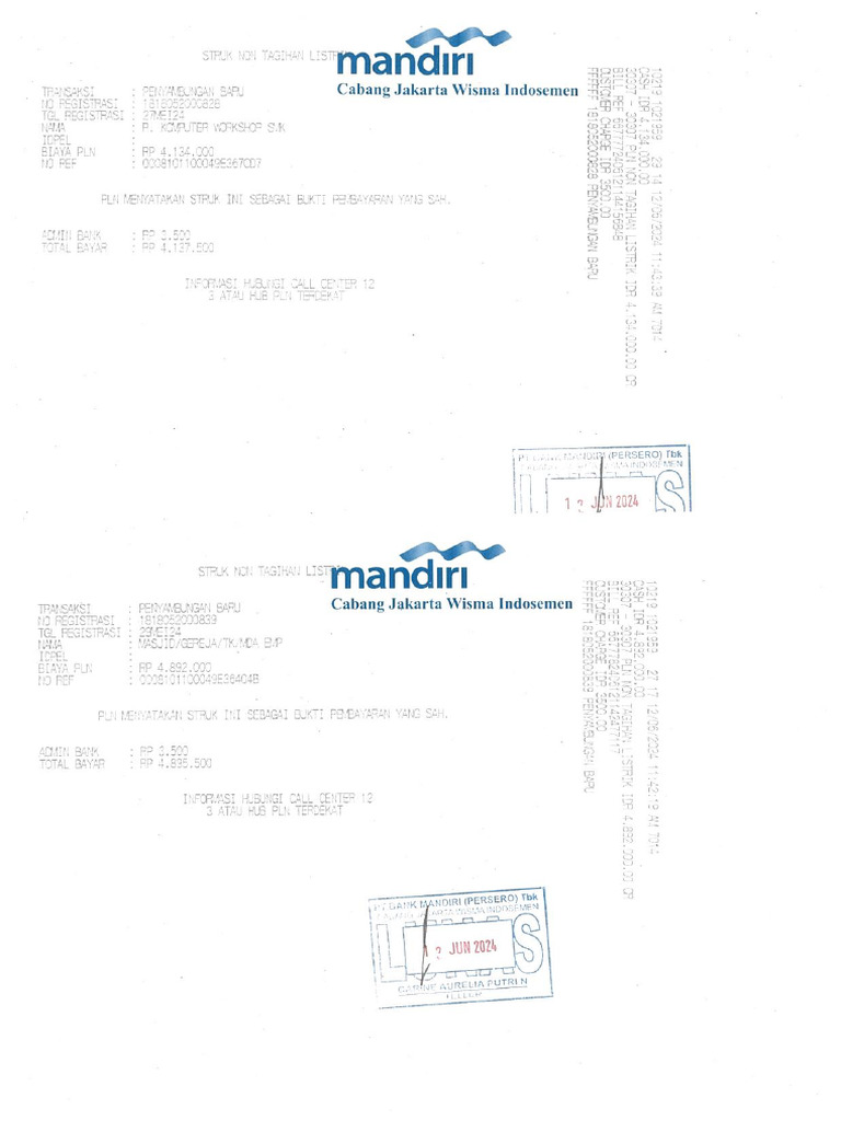 PT SP - Pasang PLN Baru Juni 2024 | PDF