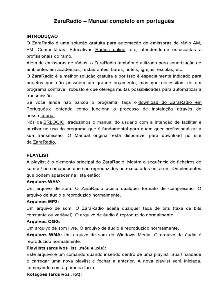 Manual Completo do ZaraRadio em Português | PDF | Janela (informática ...