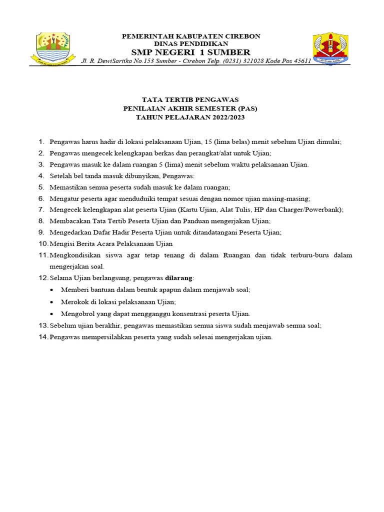 Tatib Dan Panduan Pas | PDF