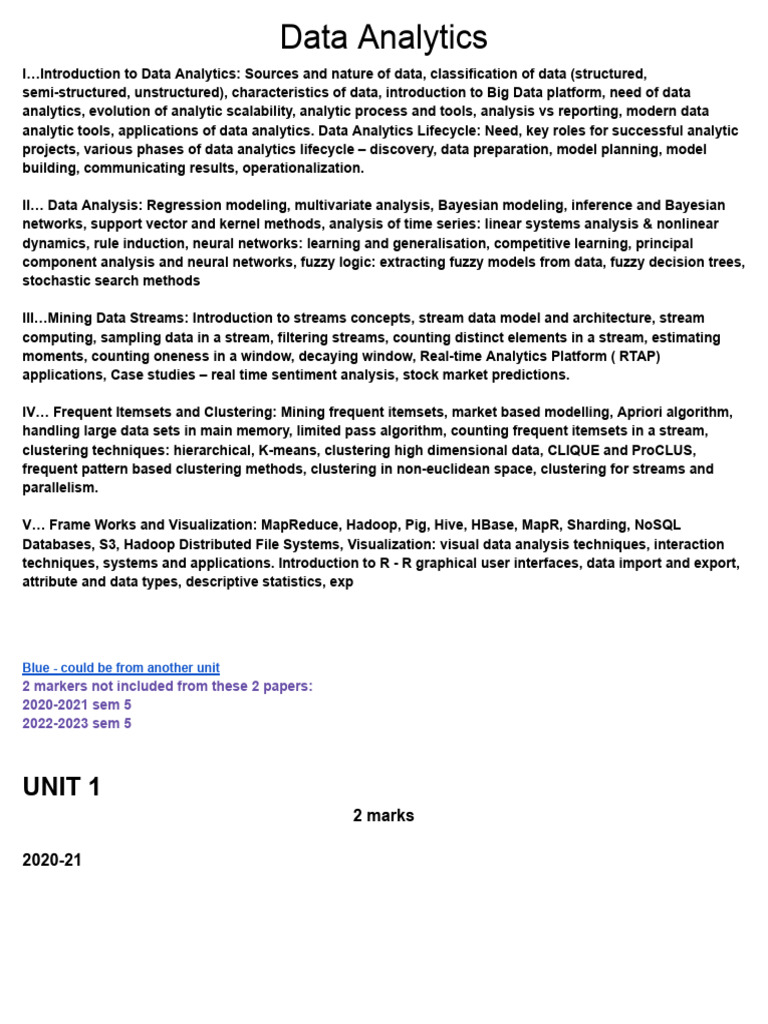 Data Analytics Analysis Pdf Analytics Cluster Analysis