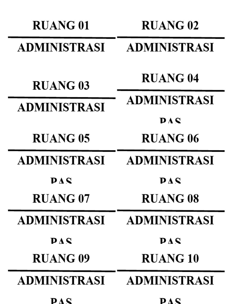 Label Meja Siswa Pas | PDF