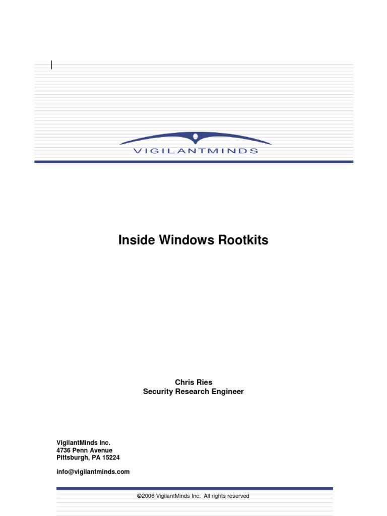 Chris Ries - Inside Windows Rootkits | PDF | Malware | Antivirus Software