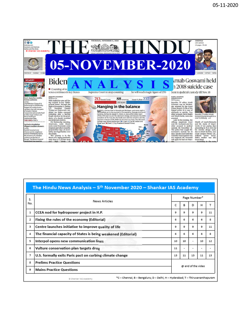 05-11-2020 - The Hindu Handwritten Notes | PDF | Government Of India ...
