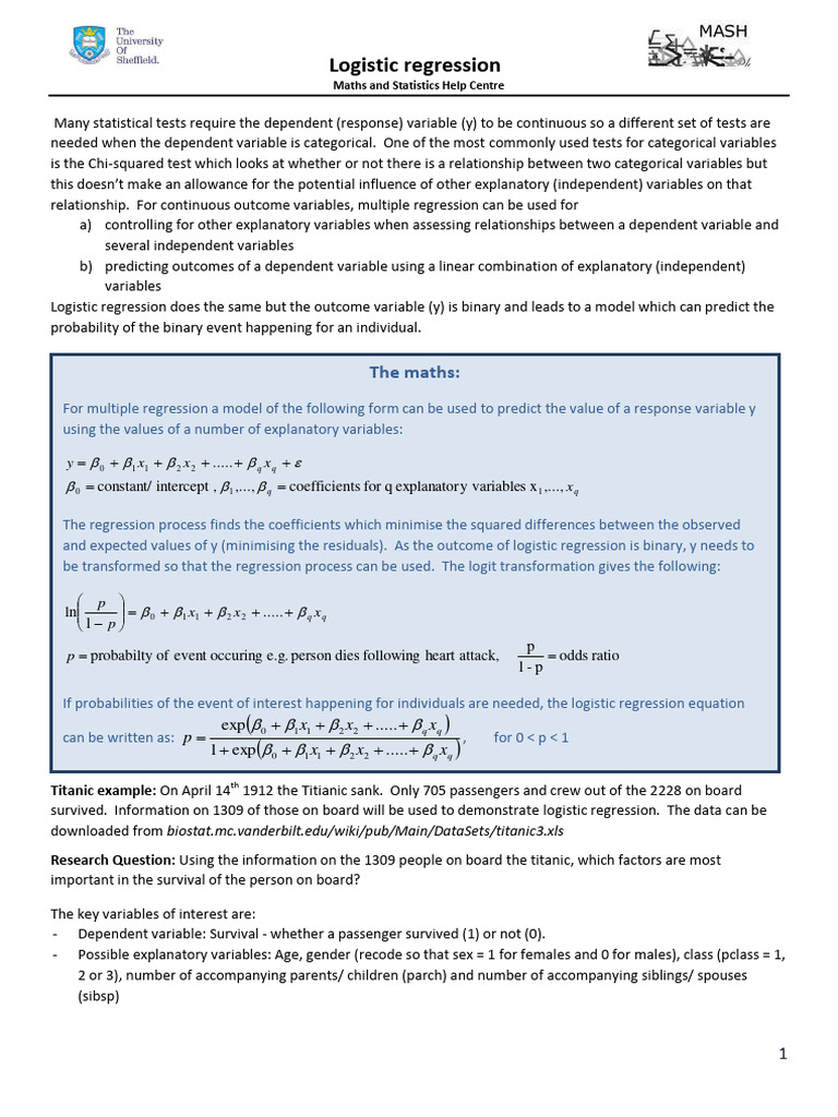 112 BinaryLogisticRegression | PDF | Logistic Regression | Regression Analysis