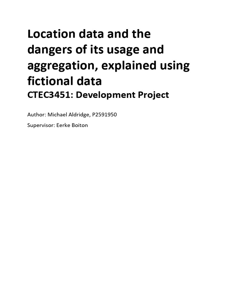 Location Data and The Dangers of Its Usage and Aggregation Mk3 | PDF | Software Development ...