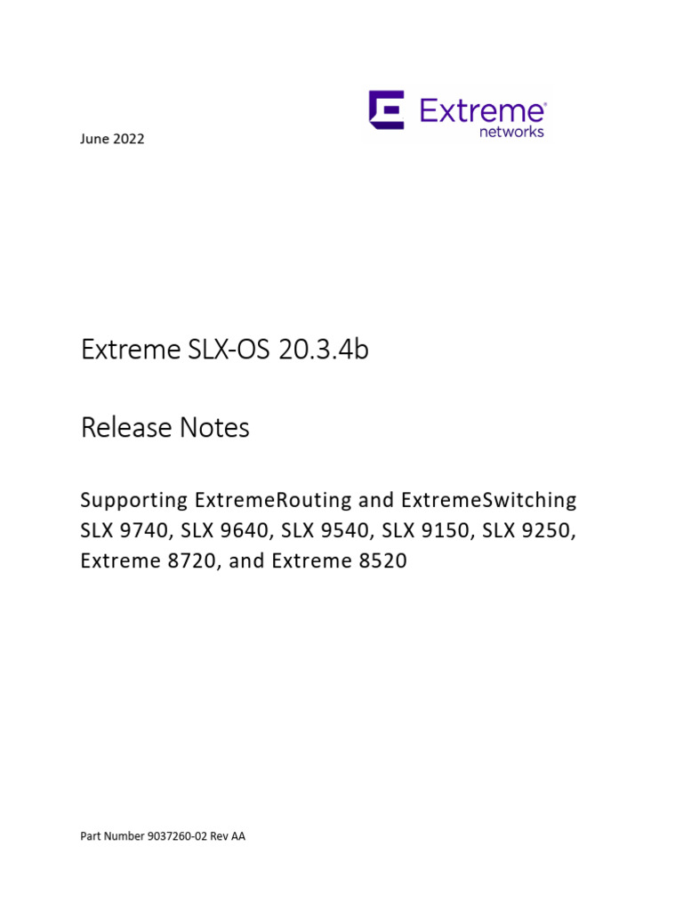 SLX-OS - 20 3 4b-Releasenotes | PDF | I Pv6 | Port (Computer Networking)