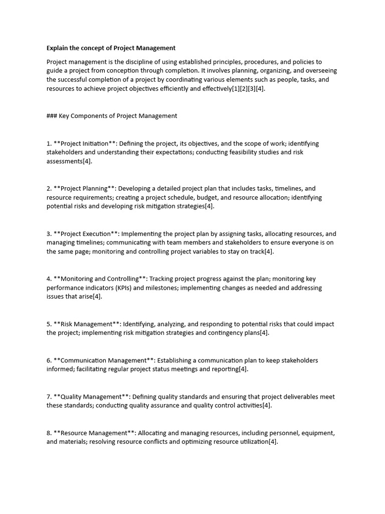 Explain The Concept of Project Management | PDF | Project Management ...