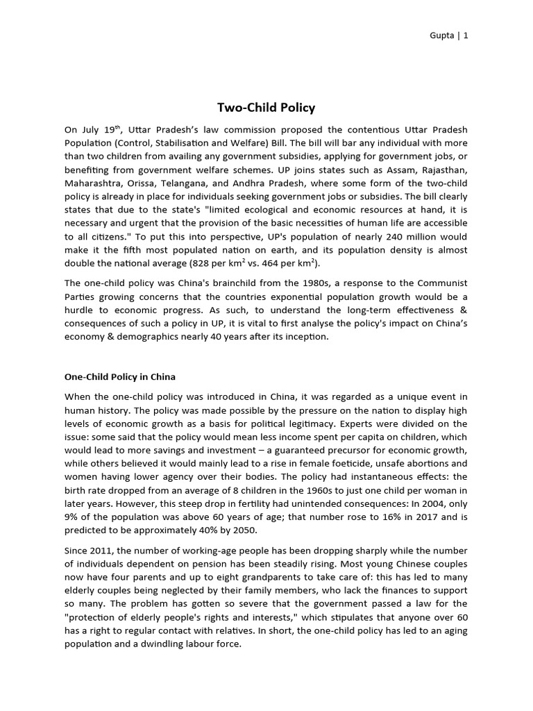 Two-Child Policy | PDF | Total Fertility Rate