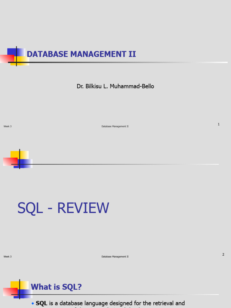 Wk3a Sql Review Creating Database Objects Pdf Database Index 4303