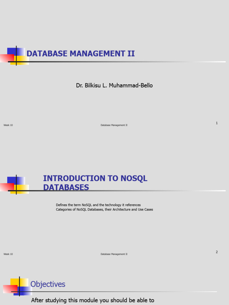 WK10 - Nosql Databases | PDF | No Sql | Databases