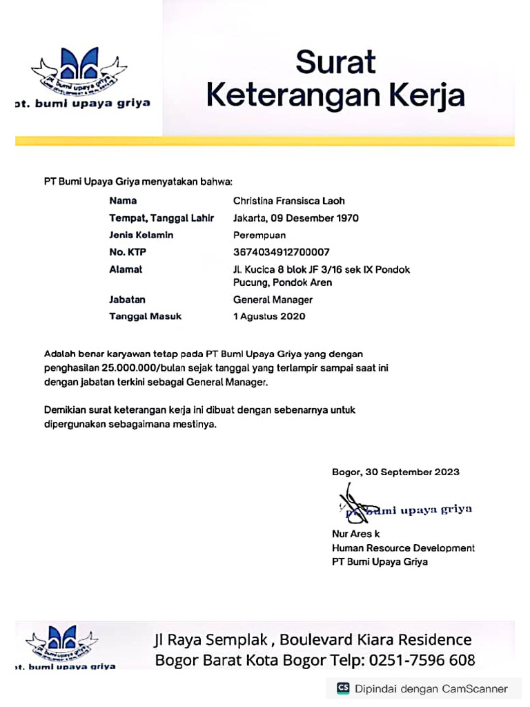 Sk Kerja Pdf