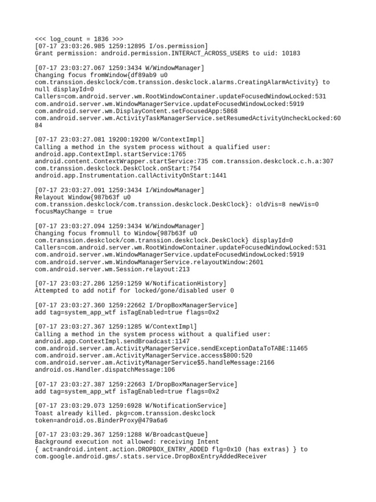 Android System Logs Analysis | PDF | Operating System Families ...