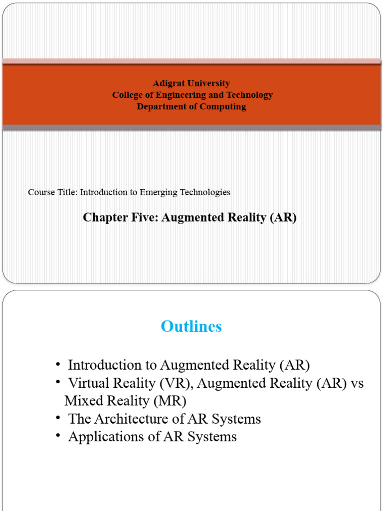 Chap 5-Agumented Reality | PDF | Virtual Reality | Augmented Reality